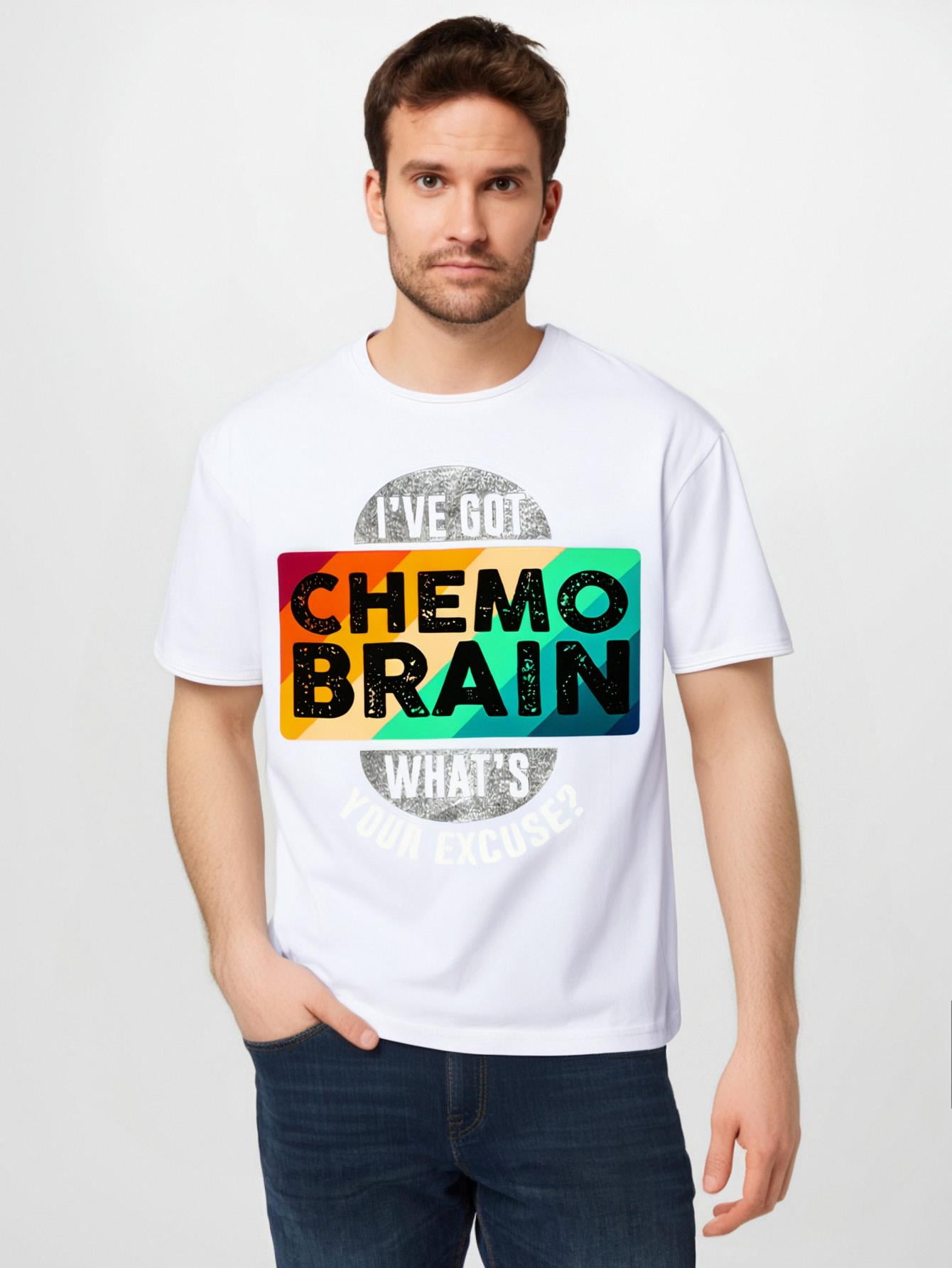 Chemo Brain Excuse Question Flat Digital Print Men's T-Shirt, Pure ...
