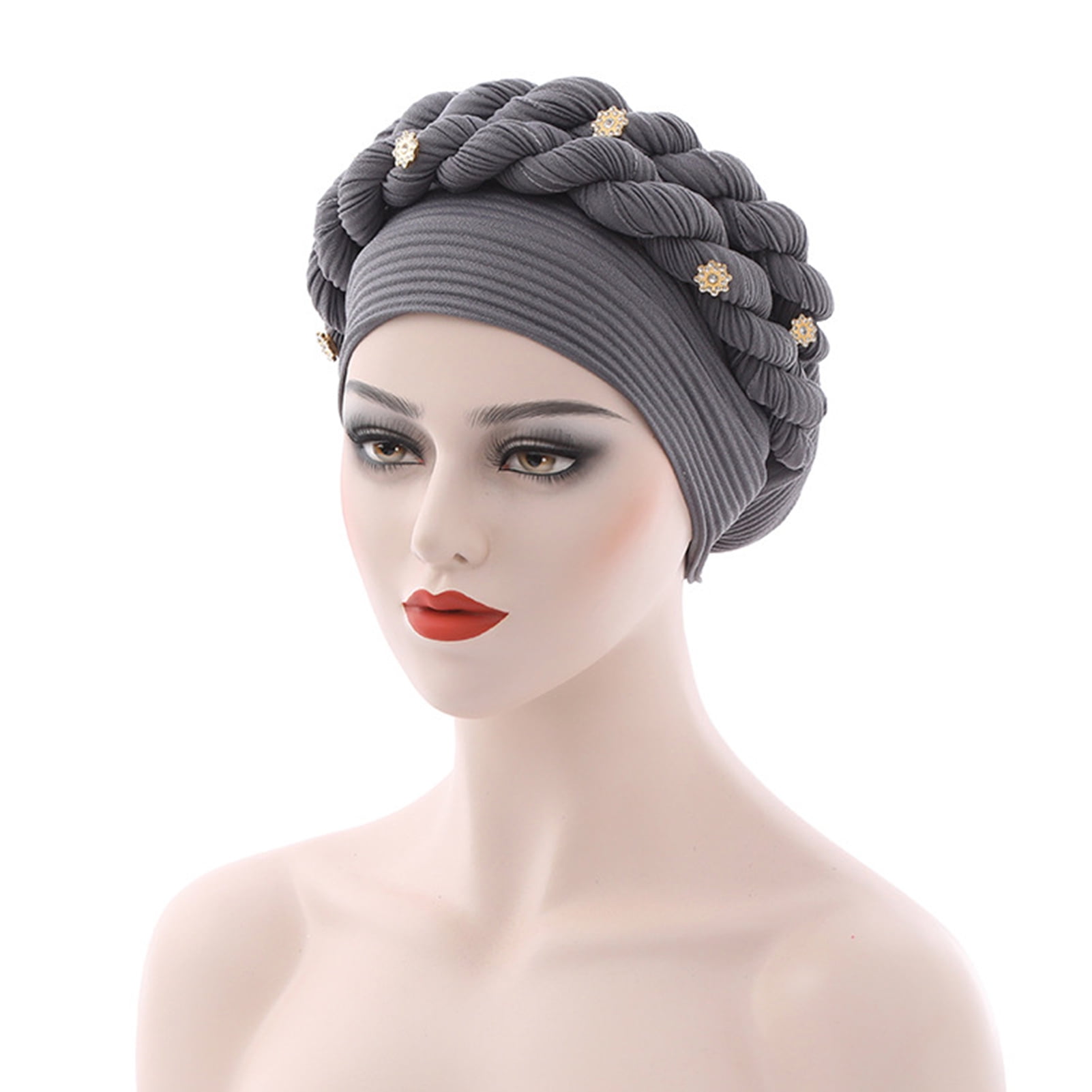 Chemo Cancer Head Hat Cap Bohemia Pre-Tied Twisted Braid Hair Cover ...