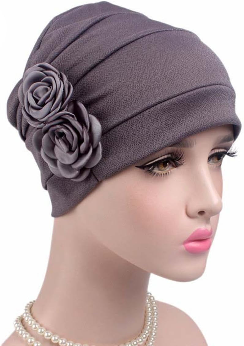 Chemo Cap Headwear for Women Turbans Beanie Rose Flowers Hat Headwrap ...