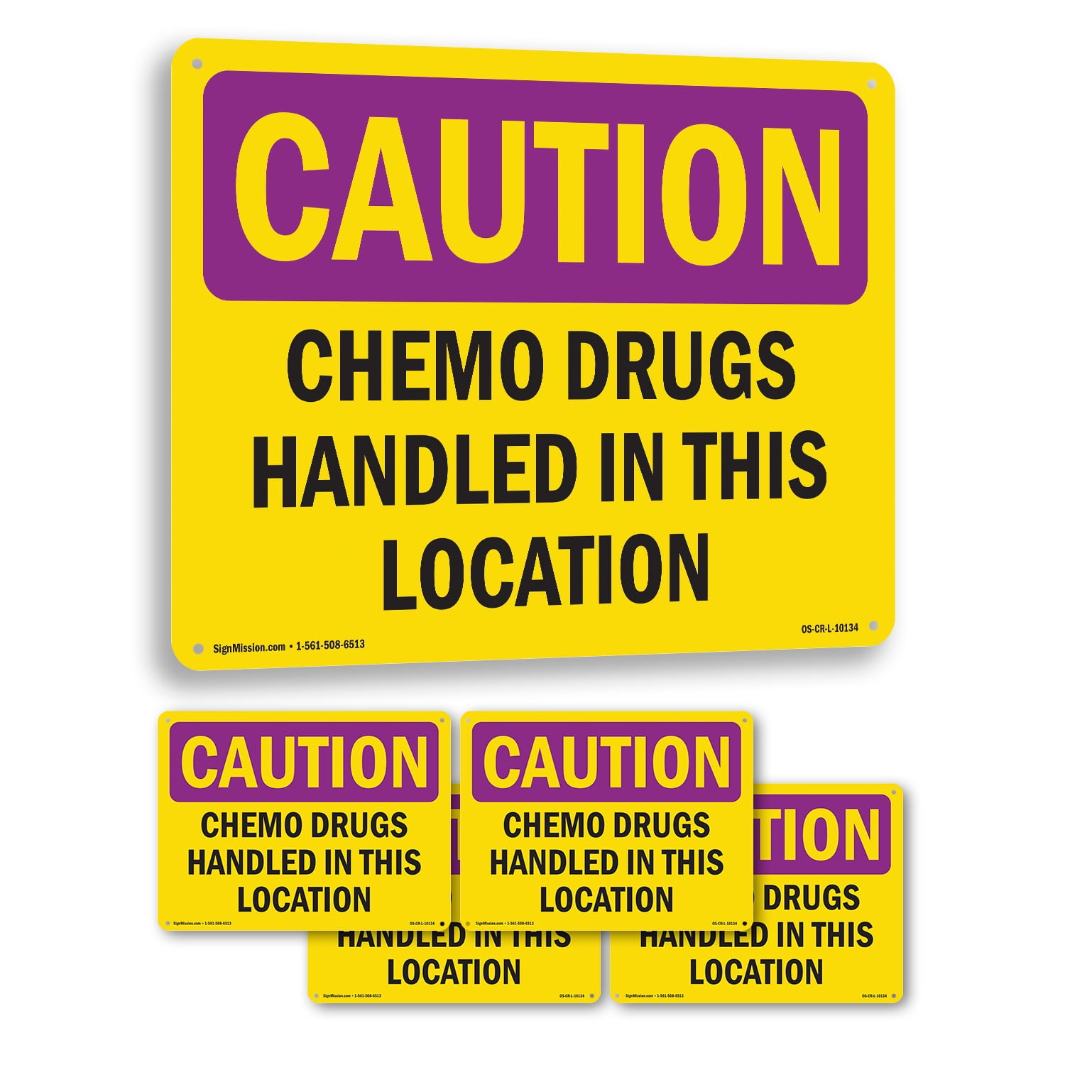 Chemo Drugs Handled In This Location OSHA Caution Radiation Rigid ...