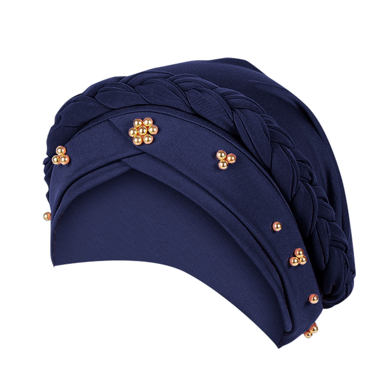 Chemo Hair Cover Women Turban Pre-Tied Twisted Beaded Head Wrap ...