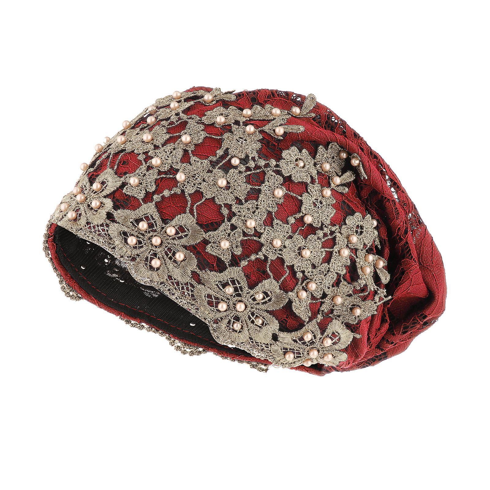 Chemo Headwear Slouchy Stretch Turban Hats Skull for Mom, Dark Red ...