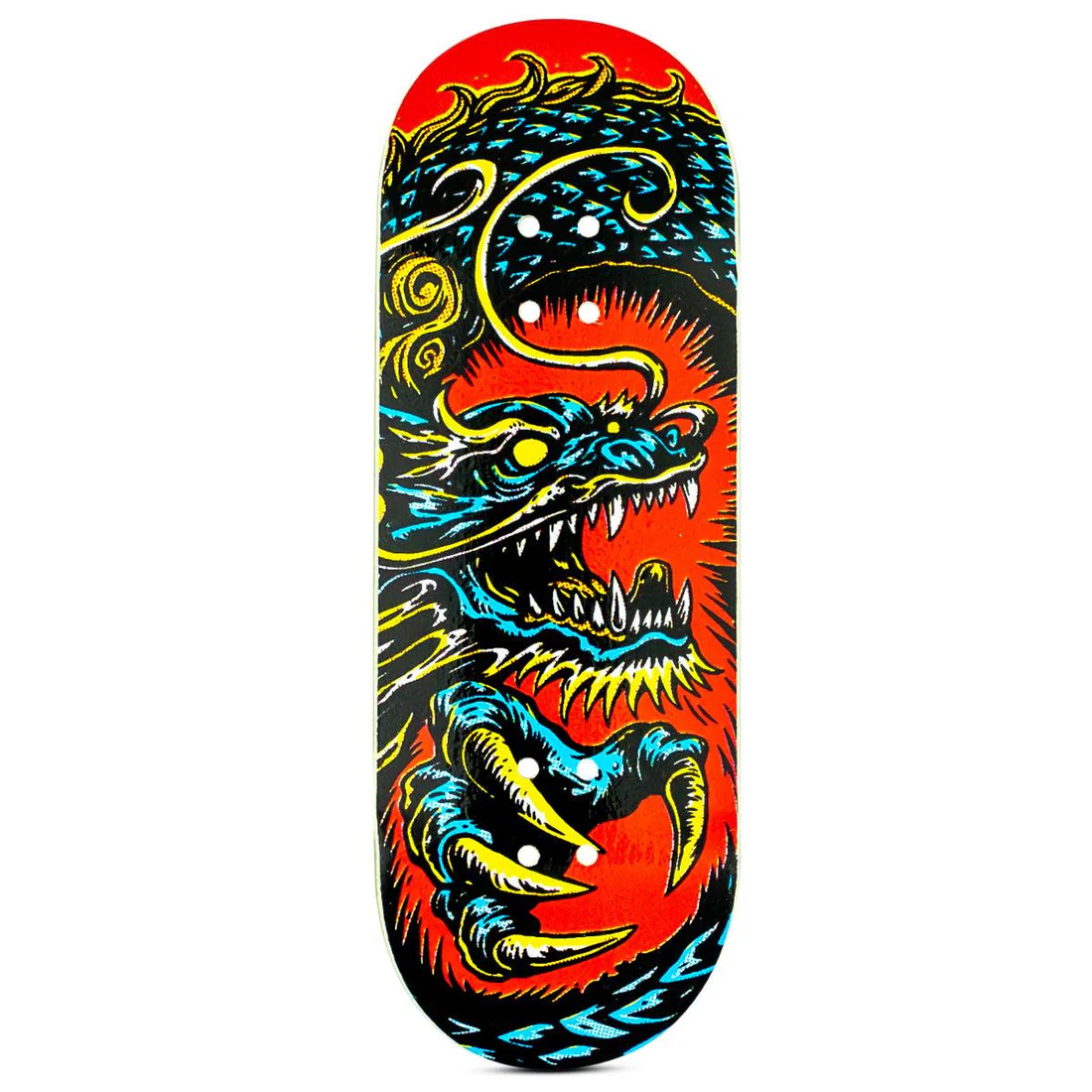 Chems Blue Dragon Fingerboard Deck, 5-Ply Maple Wood, Handmade with ...
