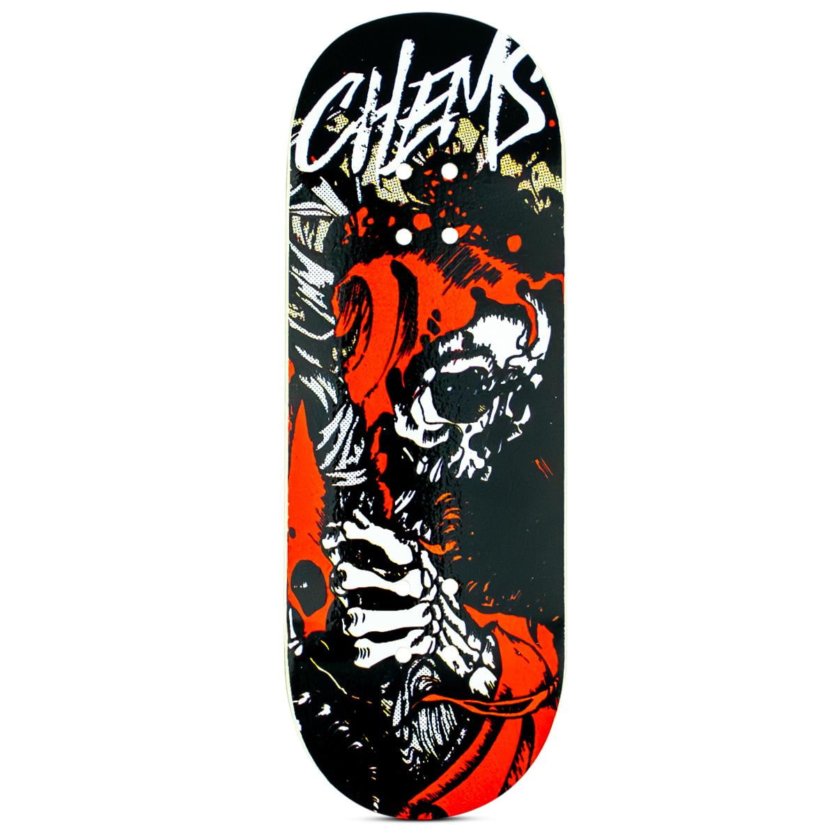Chems Fingerboard Deck - Black Red Grim Mid Pro Pop - 34mm - Walmart.com