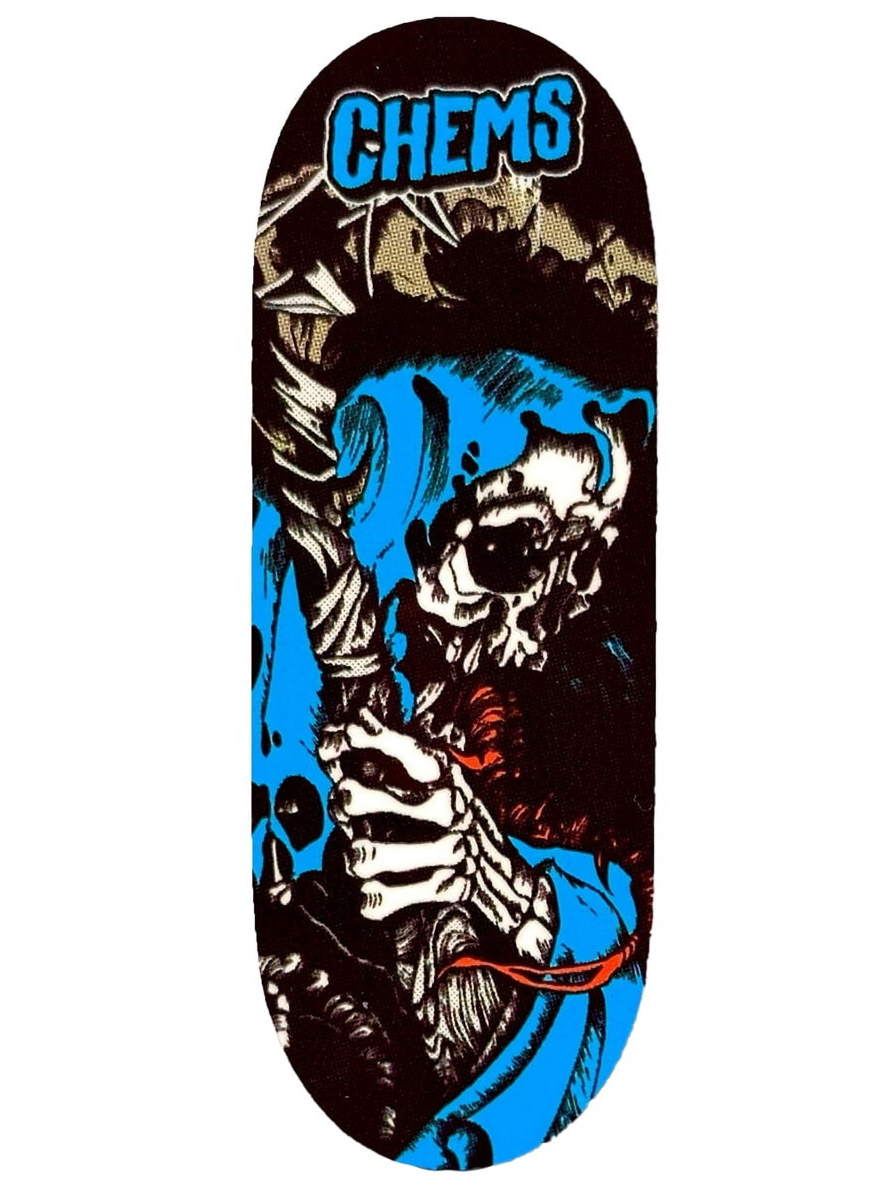 ChemsFB Chems Fingerboard Deck - Black and Blue Grim Mid Pro Pop - 34mm ...