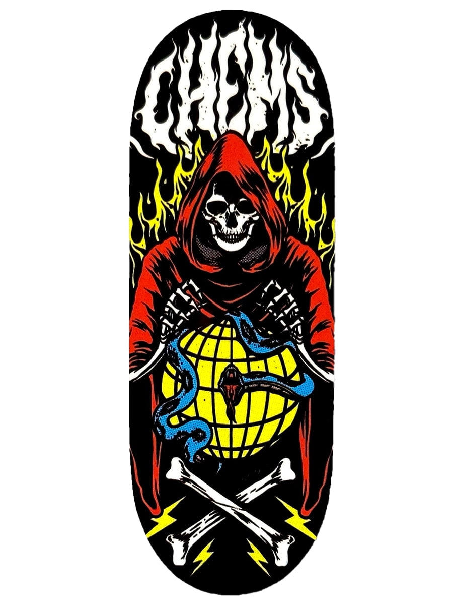 ChemsFB Chems Fingerboard Deck - Red Global Grim Mid Pro Pop - 35mm ...