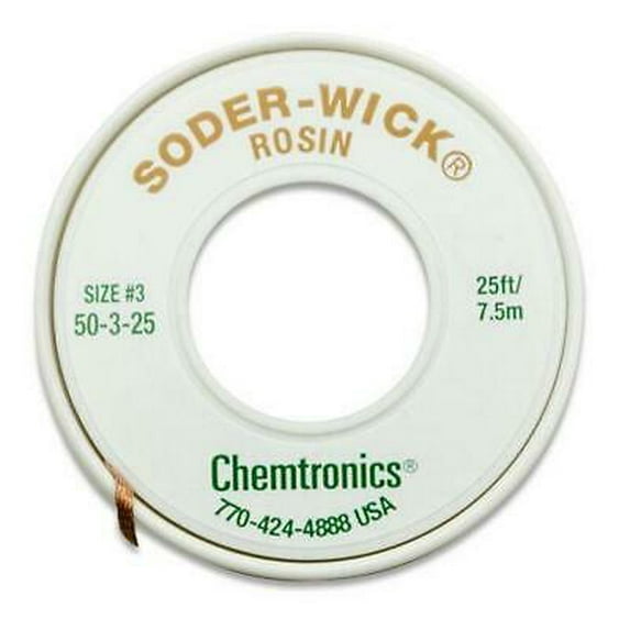 Chemtronics 50-3-25 Solder Wick Desoldering Braid, 25 GREEN - Walmart.com