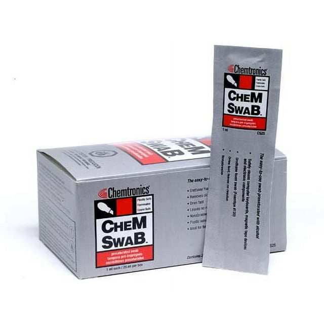 Chemtronics CS-25 - IPA Presaturated Foam-Tipped Swabs - 1 Box (25 ...