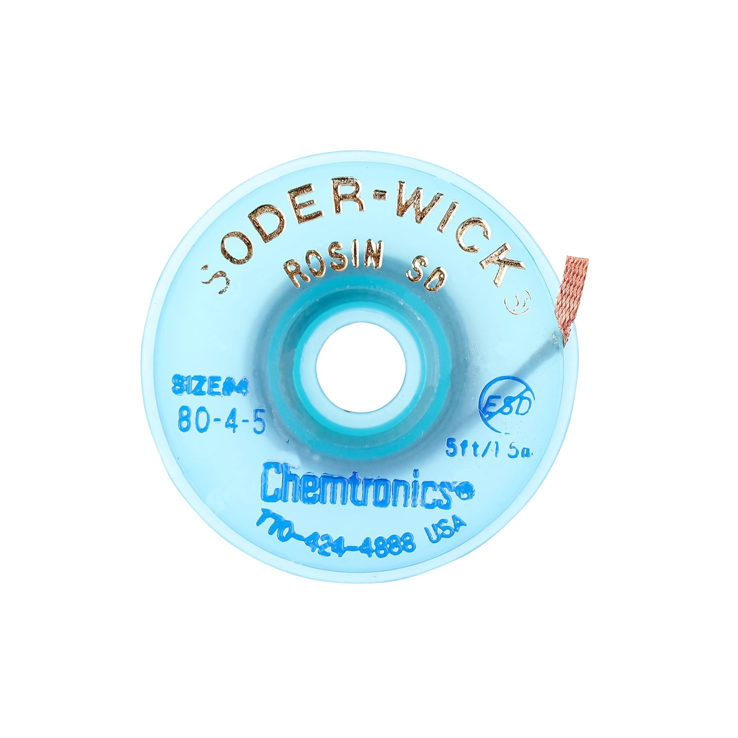 Chemtronics ESD Safe Spool Desoldering Braid 80-4-5 Soder Wick Rosin ...