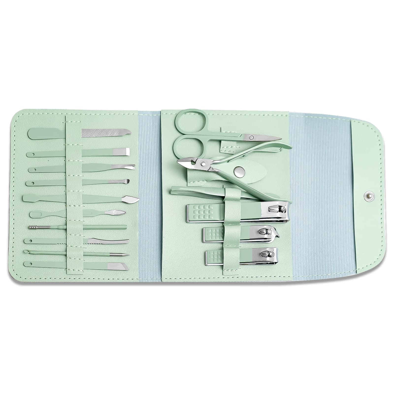 Chen Manicure Set Professional Pedicure Tools 16 in 1 Nail Clipers Care ...