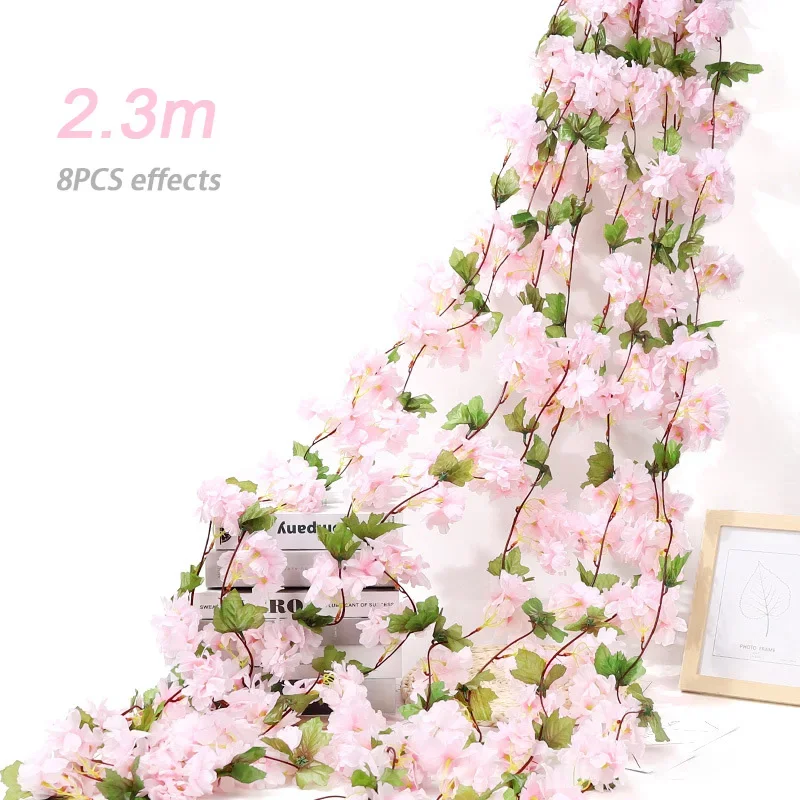 Chen Yuming 180cm Artificial Flowers Cherry Blossom Sakura Garland ...