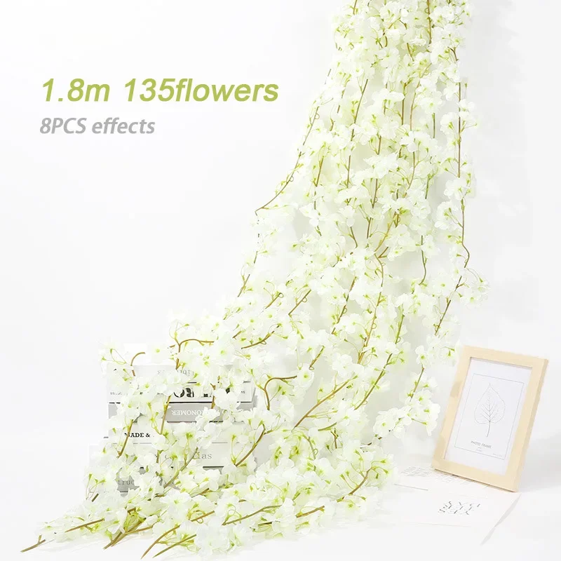 Chen Yuming 180cm Artificial Flowers Cherry Blossom Sakura Garland ...