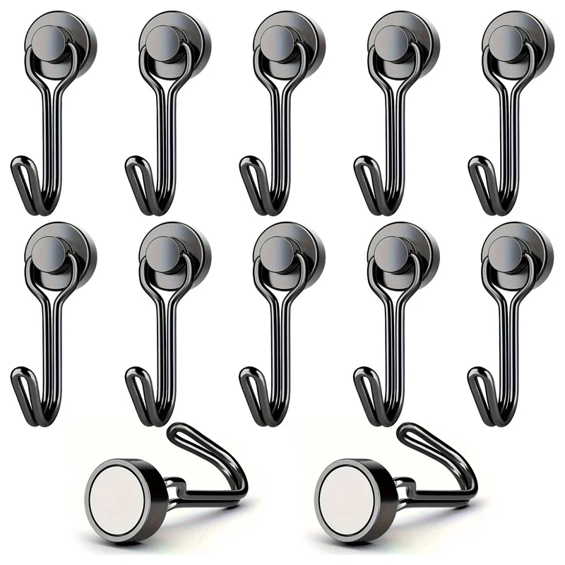 Chen Yuming 20pcs black Magnetic Hooks Heavy Duty Neodymium Rare Earth ...