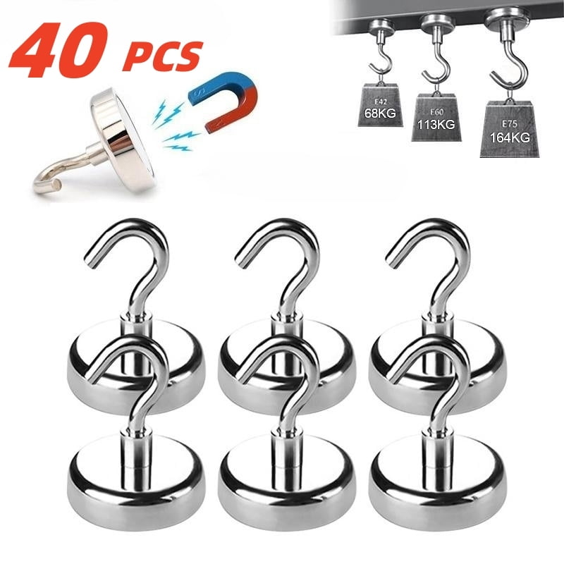 Chen Yuming 40PCS Strong Magnetic Hooks Multi-Purpose Storage Hooks Home Kitchen Bar Storage ...