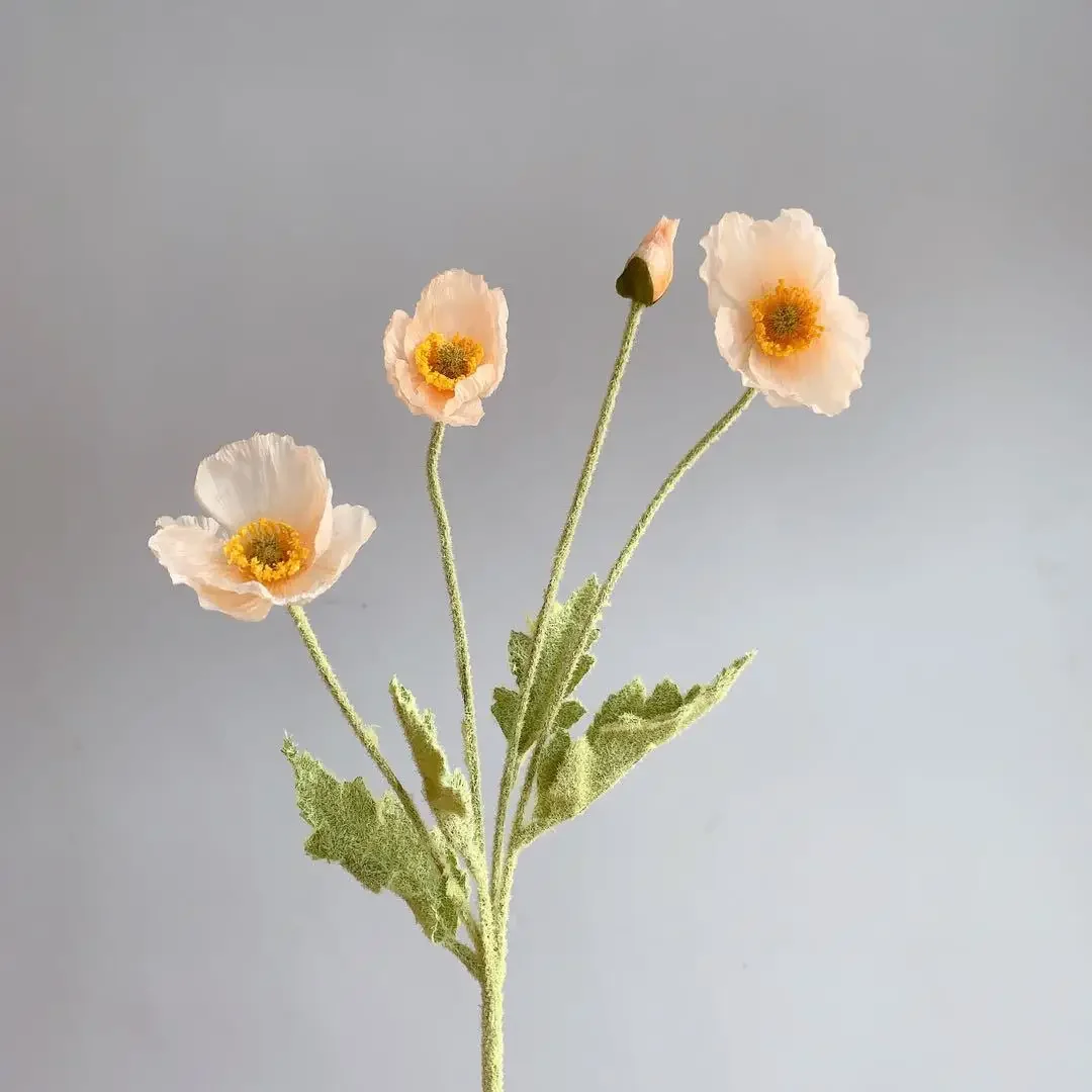 Chen Yuming Artificial Flowers Fake Poppy Silk Flowers Long Stem ...
