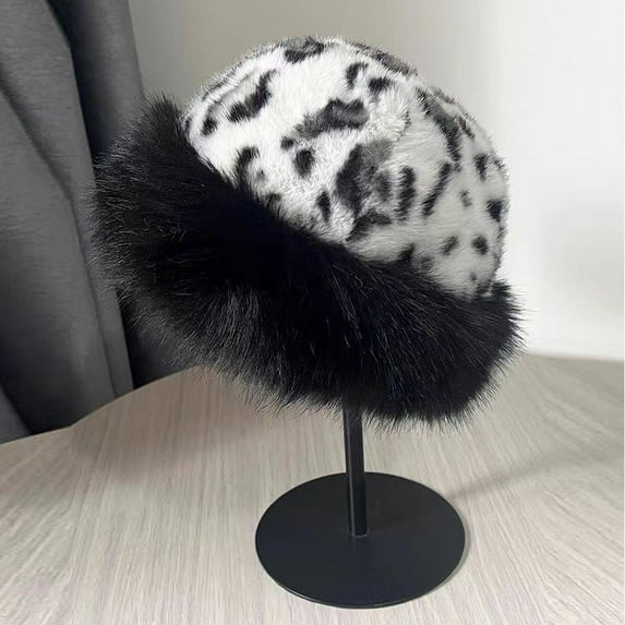Chen Yuming Hot Leopard Print Fur Hat Women Windproof Keep Warm ...