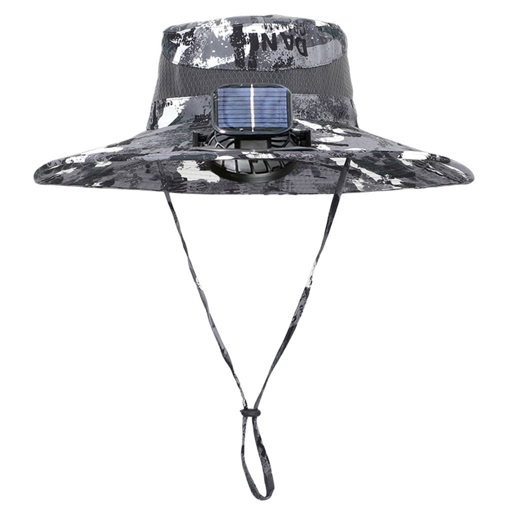 Chen Yuming Men Outdoor Fishing Hat Solar Fan Hat Wide Brim Bucket Hat ...