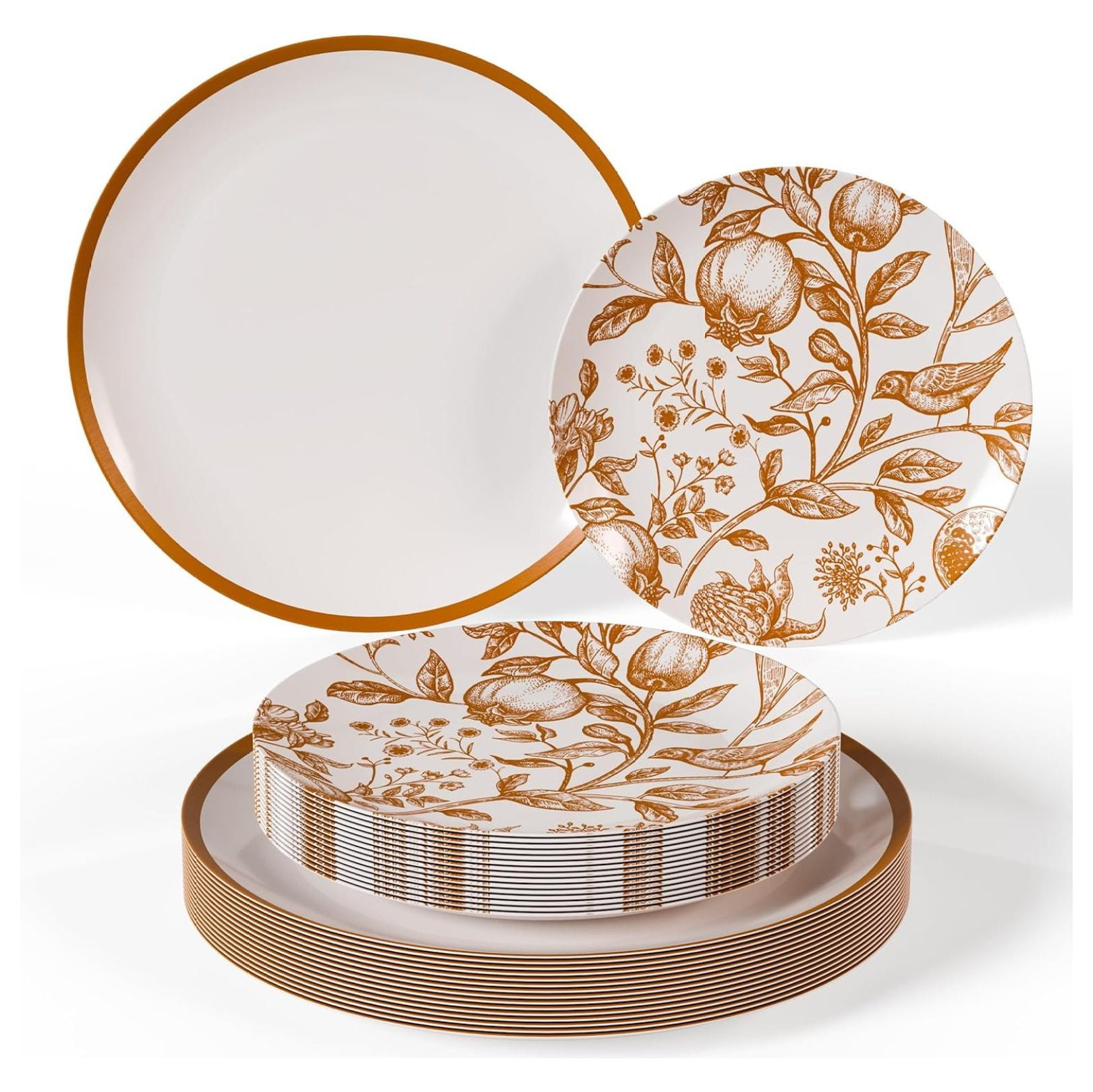 Chen xin 40 Piece Plastic Disposable Plates Set For 20 Guests I 20 X 8 ...