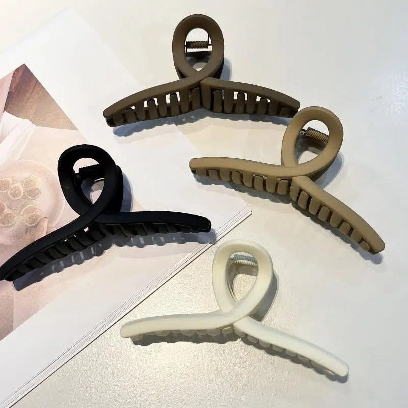 ChengZhiqiangqgwg 2/4Pcs Women Hair Claw Clip Cross Matte Hairpin ...