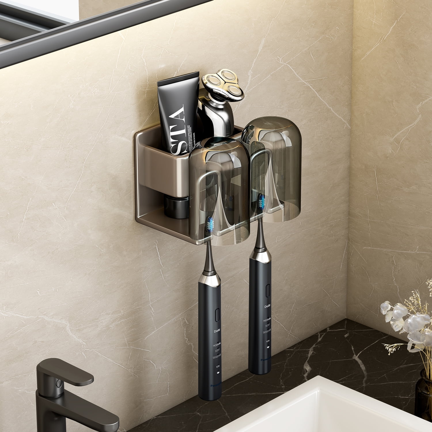 ChengZhiqiangqgwg Metal Toothbrush Rack Multi-Function Toothbrush ...