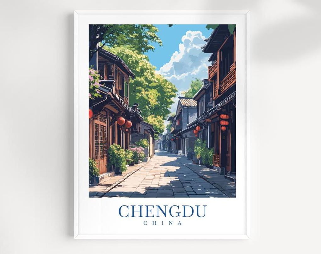 Chengdu Art Travel Print Wall Art China Wall Hanging Home Décor Gift ...