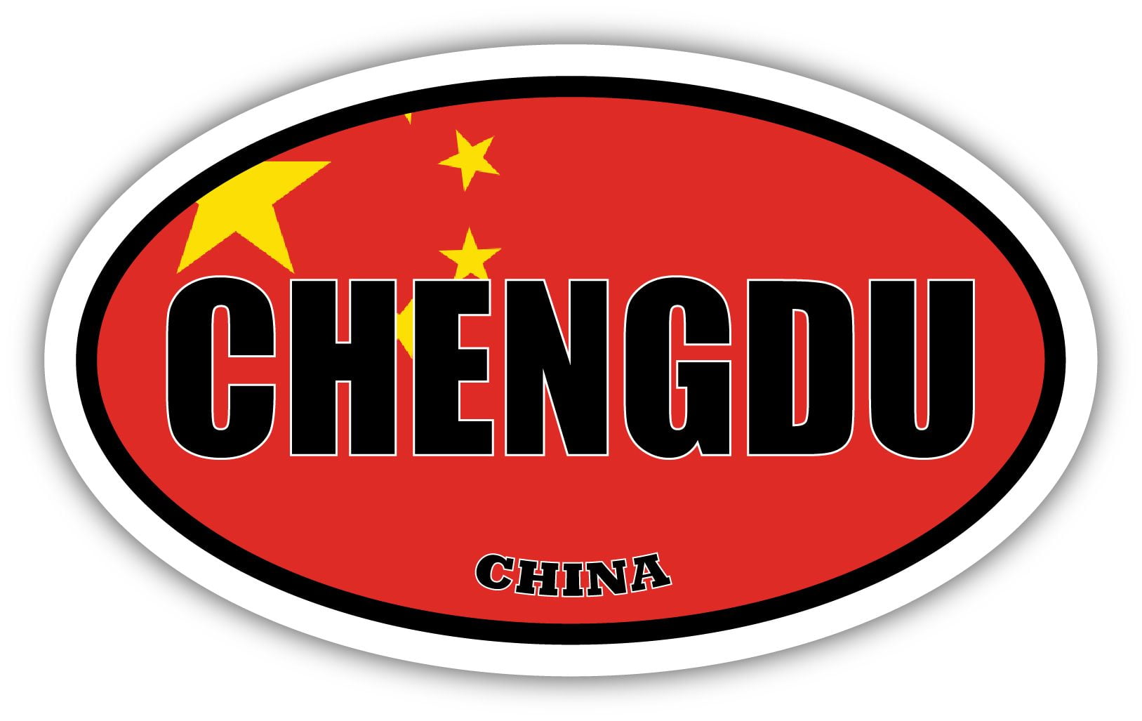 Chengdu China Flag Oval Decal Vinyl Bumper Sticker 3x5 inches - Walmart.com