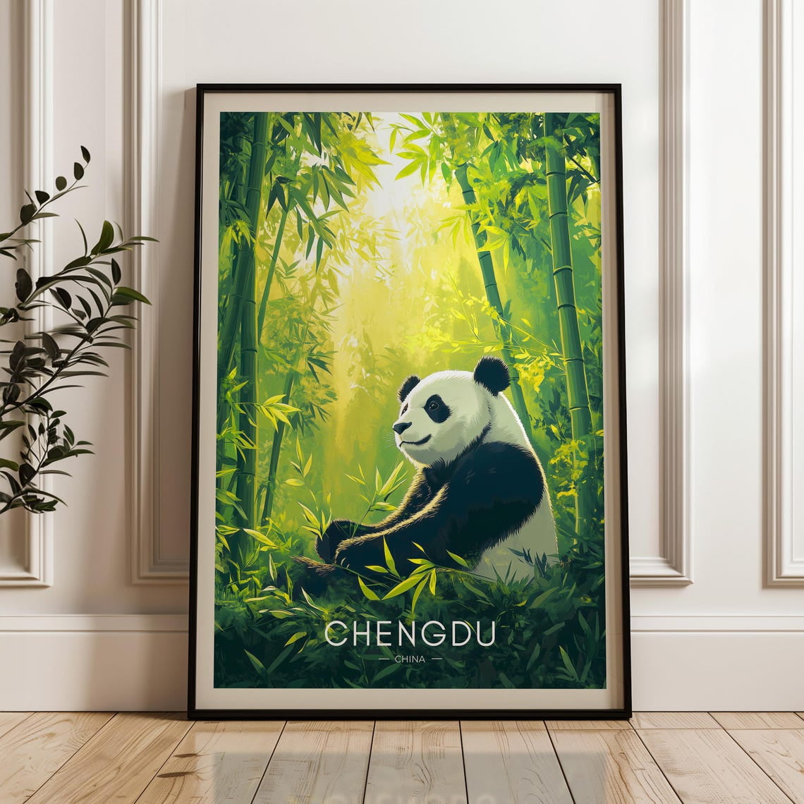 Chengdu Travel Poster - China Wall Art Print, Sichuan Illustration ...