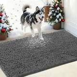 Chenille Absorbent Outdoor Doormat 36" x 24", Washable Muddy Door Mats ...