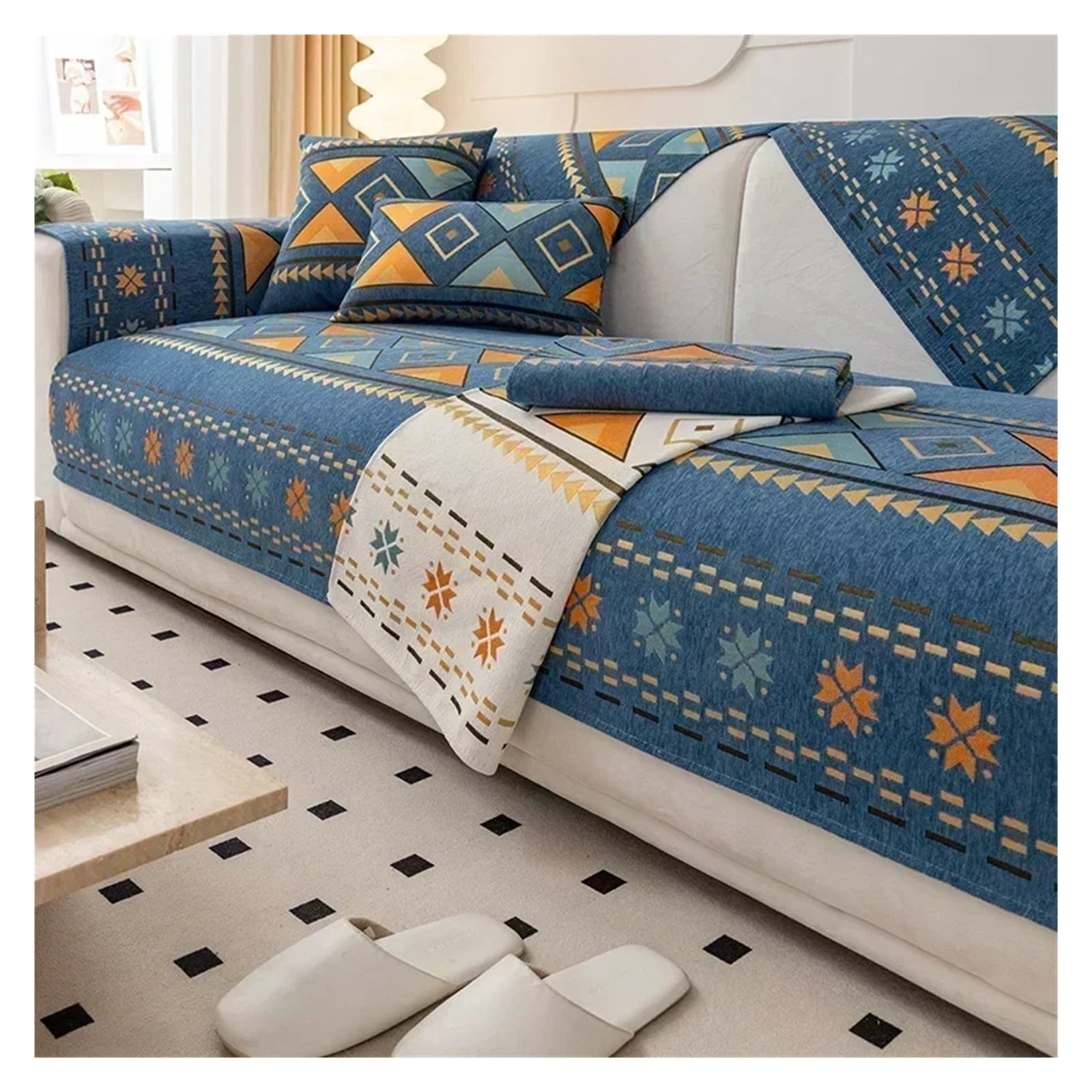 Chenille Bohemia Sofa Mat for Living Room Morocco Style Anti-slip Sofa ...