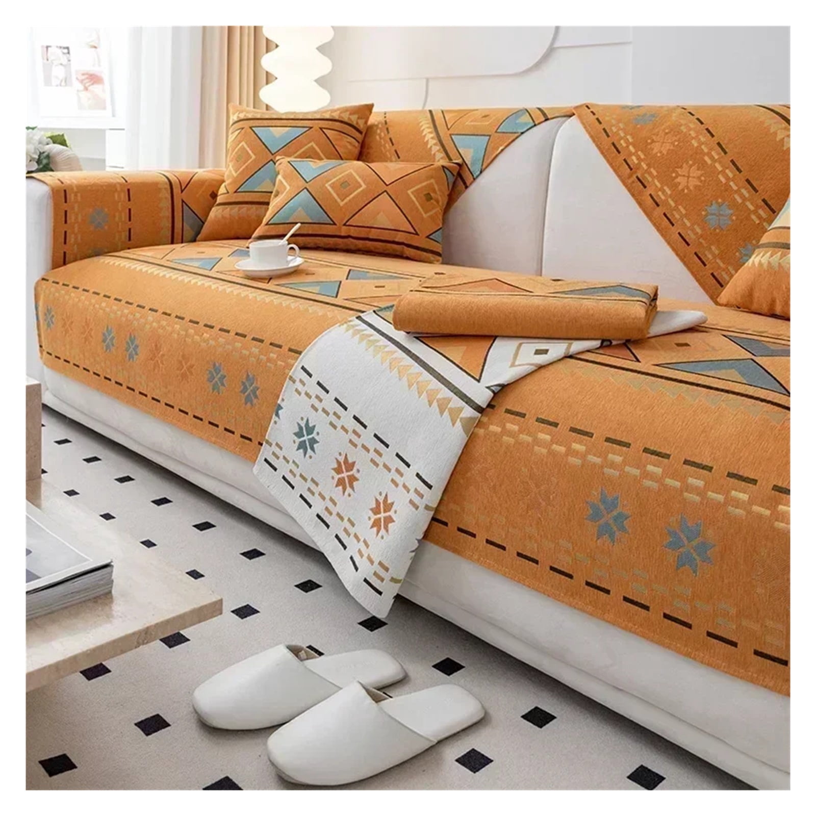 Chenille Bohemia Sofa Mat for Living Room Morocco Style Anti-slip Sofa ...