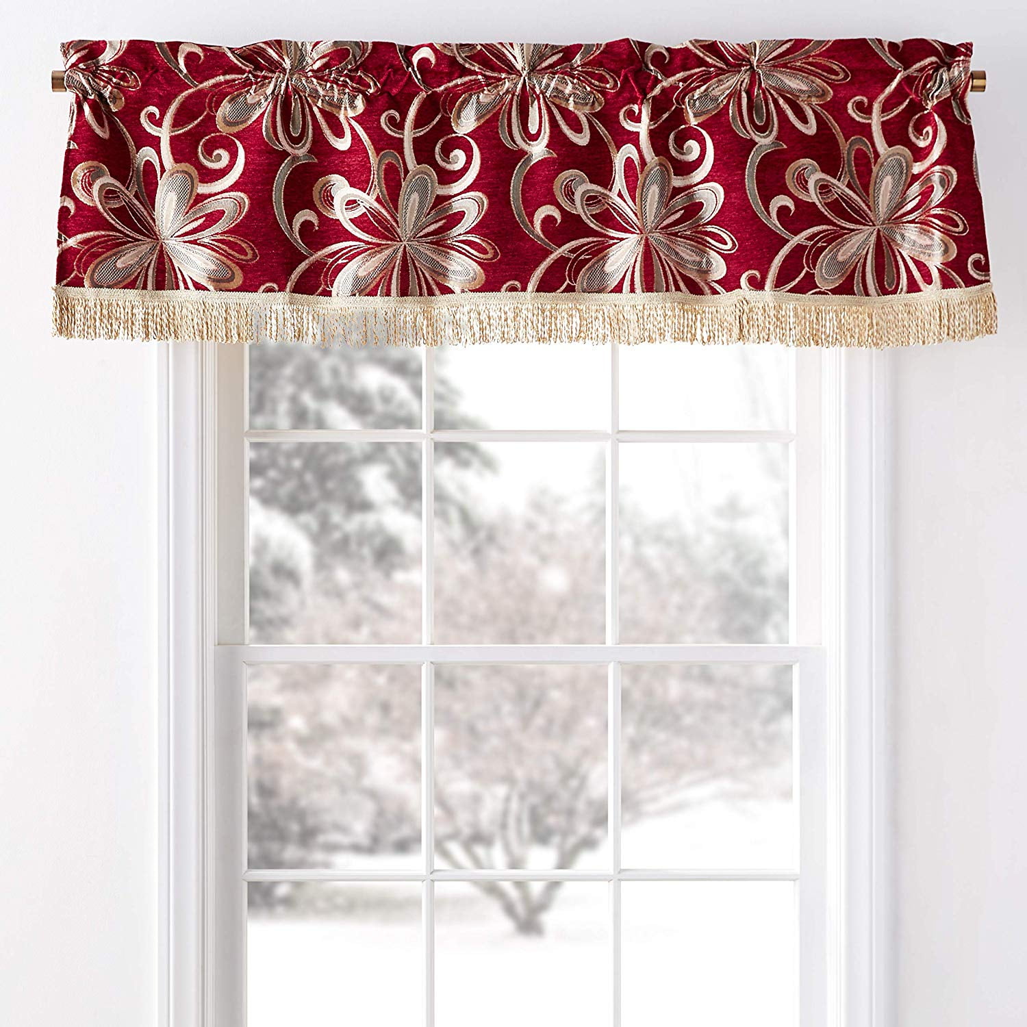 Chenille Chateau Vintage Floral Design 60" X 15" Window Valance, Color ...