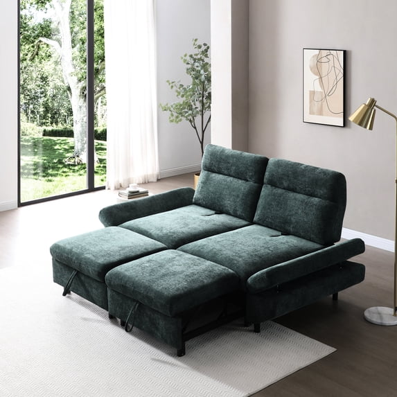 Chenille Futon Sleeper Sofa | Smooth Rails for Easy Bed Conversion ...