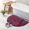 Chenille Half Round Bath Mat, Water Absorbing Non Slip Carpet for ...