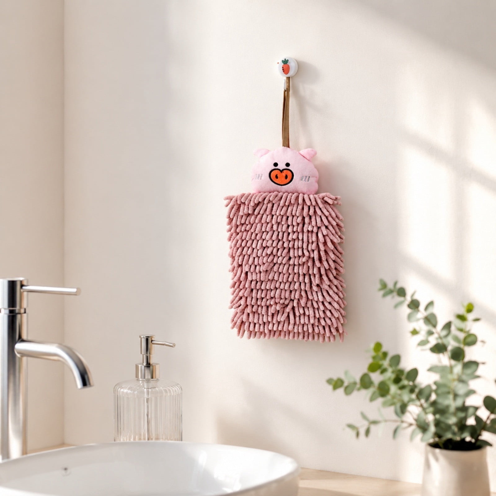 Chenille Hand Towel, Hanging Kitchen Towel, Cute Character Design, High ...