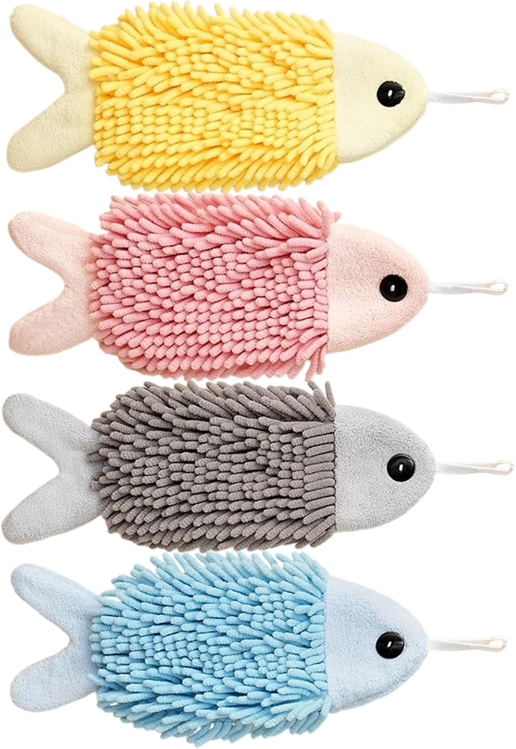 Chenille Hand Towel Set - 4-Piece Soft Absorbent Decorative Bathroom ...