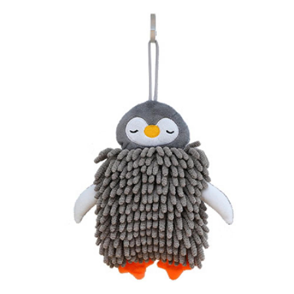 Chenille Hand Towels Bathroom Penguin Hand Towel With Hanging Loops ...