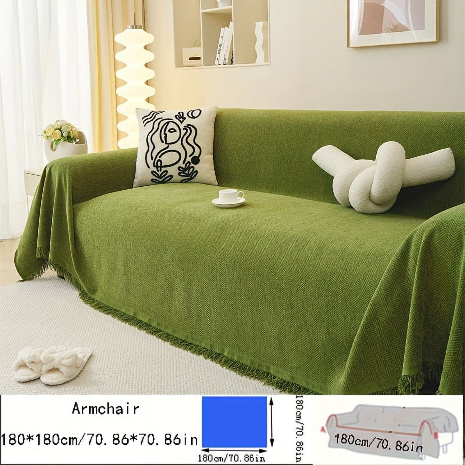 Chenille Herringbone Sofa Cover | All-Season Fabric Protector for Sofas ...