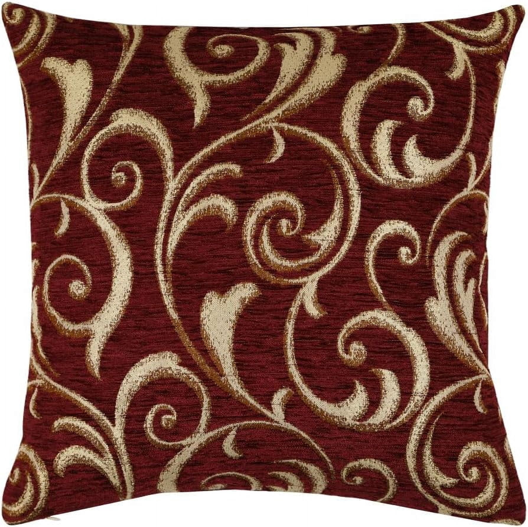 Chenille Ivy/Floral Pattern Burgundy/Maroon 16