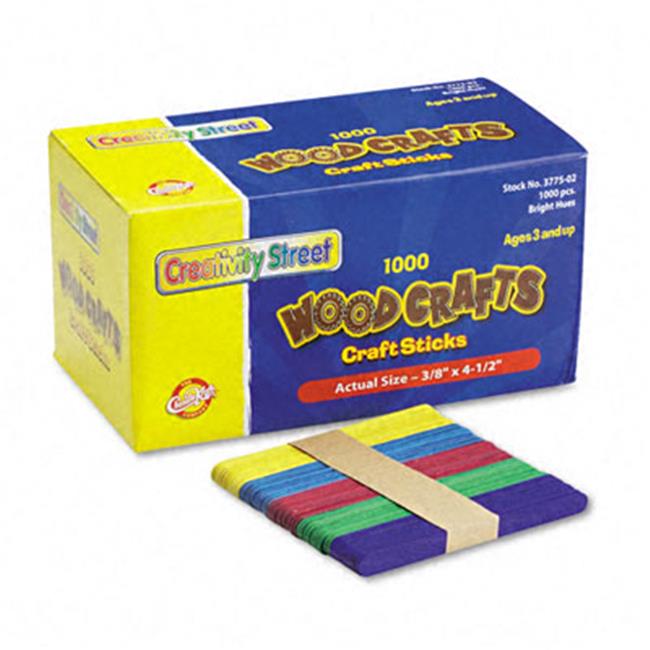 Chenille Kraft Colored Wood Craft Sticks- 4 1/2 X 3/8- Wood- Assorted ...