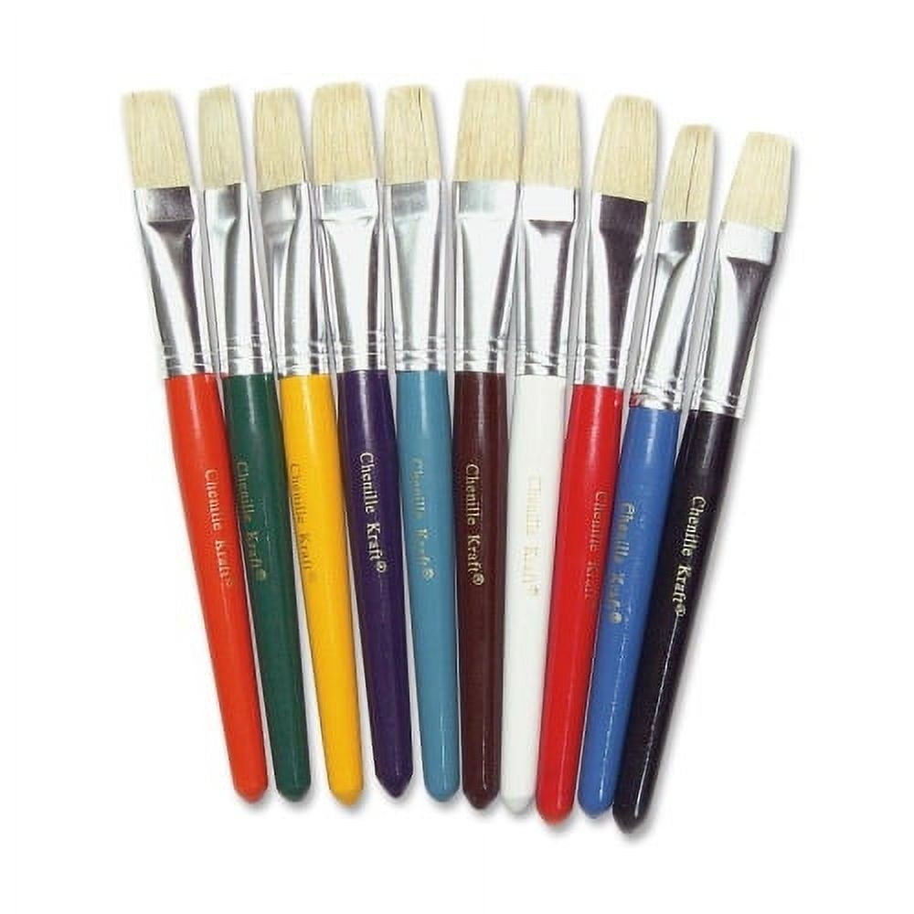 Chenille Kraft Company CKC5184 Paint Brushes- Natural Bristles- Flat- 7 ...