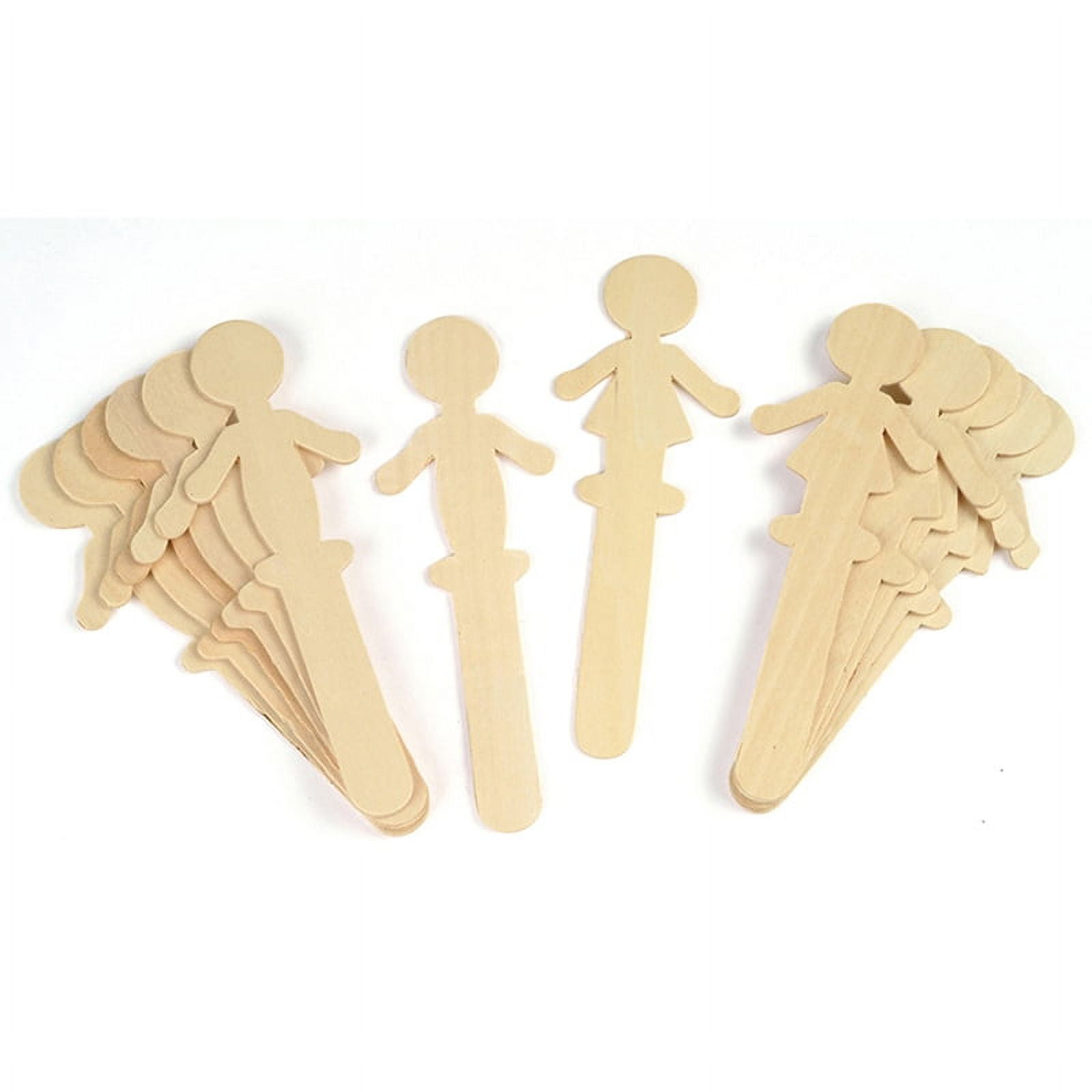 Creativity Street Wood Craft Stick Shapes - People Shapes, Pkg of 36 ...