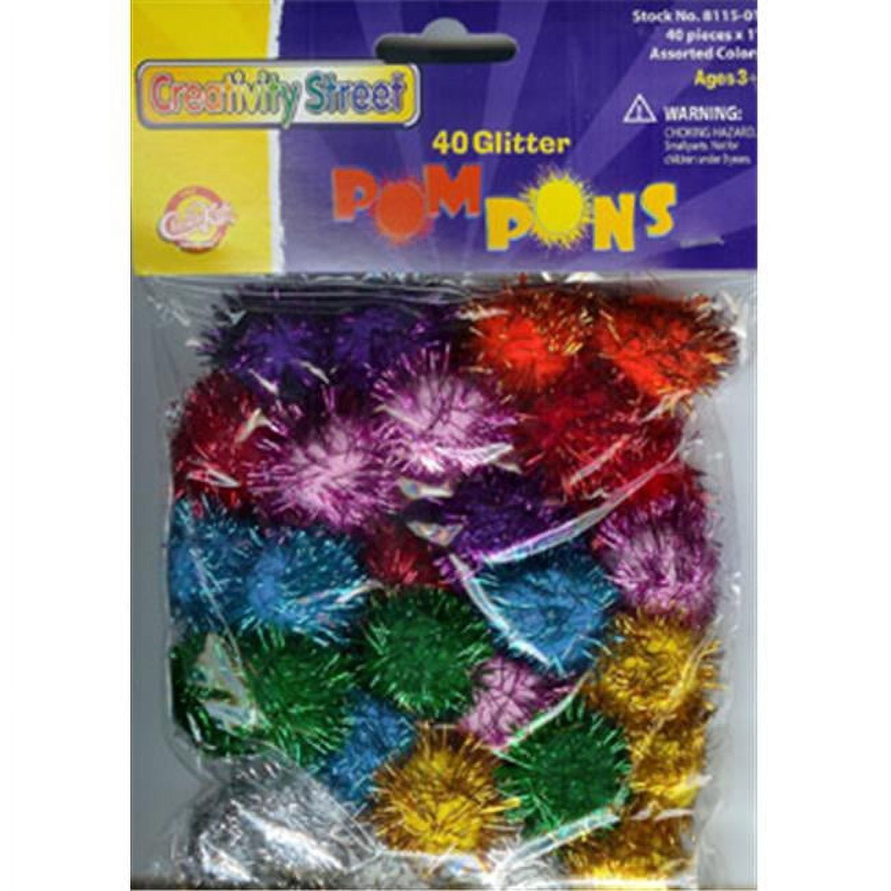 Chenille Kraft Company Glitter Pom Pons Bag Of 40 1 - Walmart.com