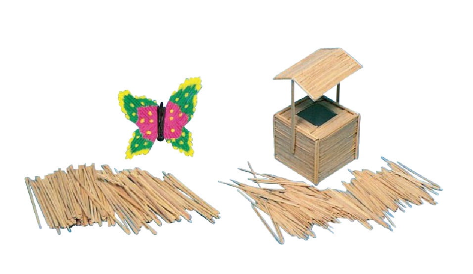 Chenille Kraft Regular Round Wooden Toothpicks, Pack of 800 for Art and ...