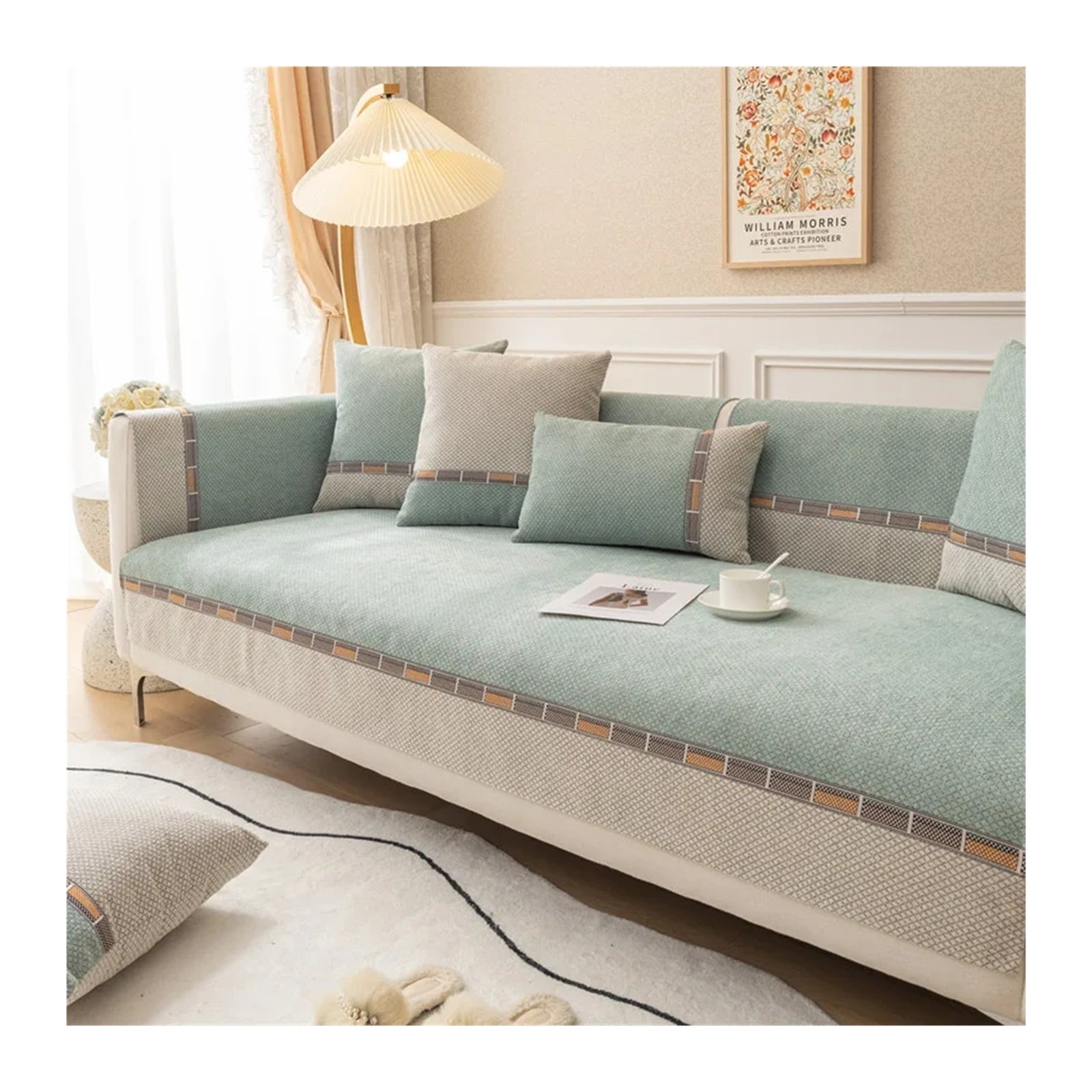 Chenille Lattice Sofa Cover Washable Non-slip Sofas Towel Couch Covers ...