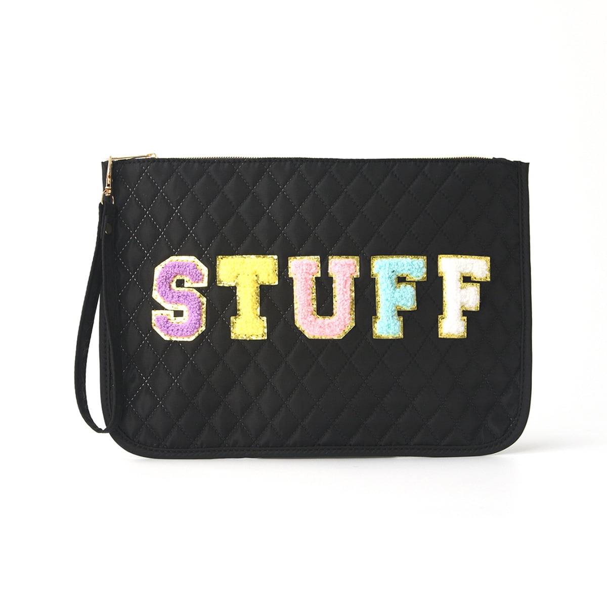 Chenille Letter Bag Cute Zipper Stuff Pouch Portable Multi-purpose ...