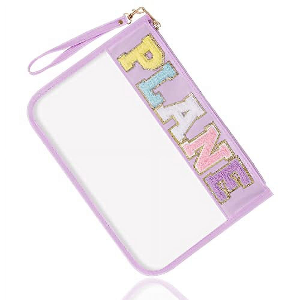 Chenille Letter Clear Bag Plane Purse Pouch, Monogram PVC & PU Clear ...