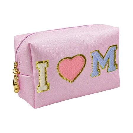 Chenille Letter Cosmetic Bag Chenille Letter Makeup Bag With Letter ...