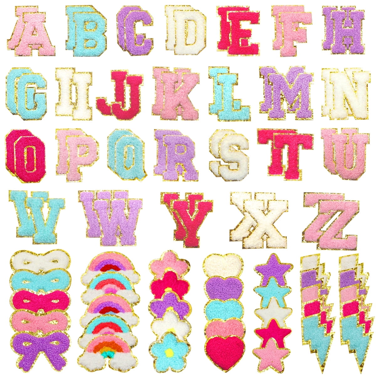 Chenille Letter Patches Iron On Letters Patches Preppy Chenille Patches ...