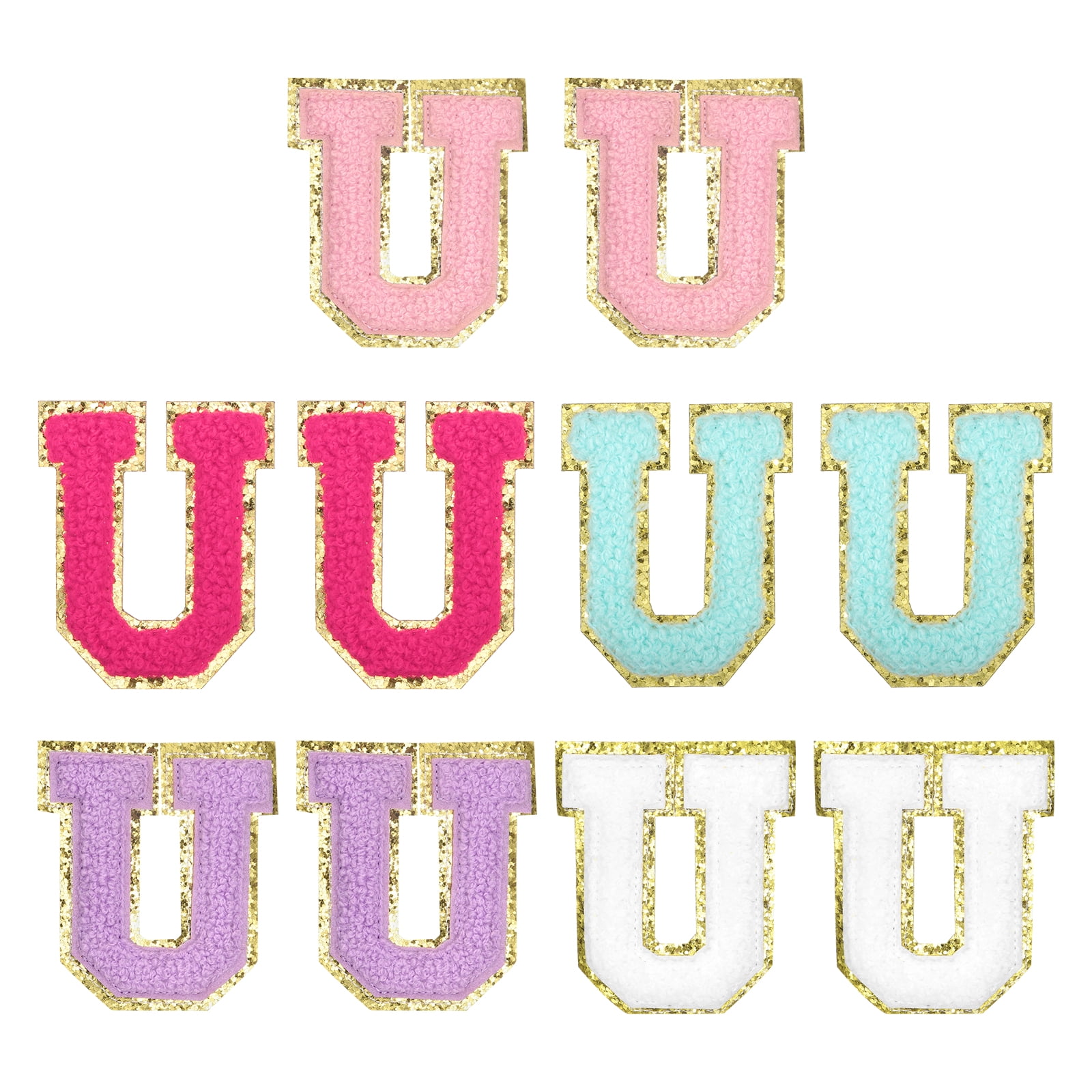 Chenille Letter Patches Self Adhesive Alphabet U Stickers for Clothing ...