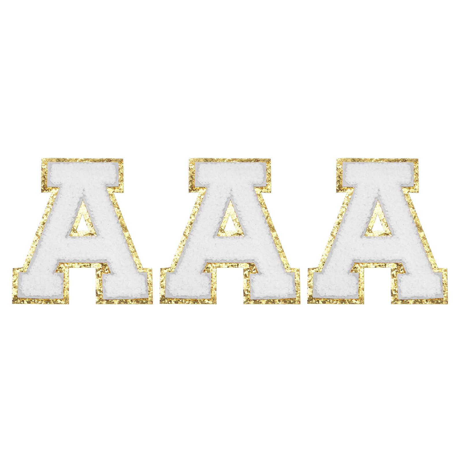 Chenille Letters A Patches 4-1/2 Inch Iron on Letters A Patches Golden ...